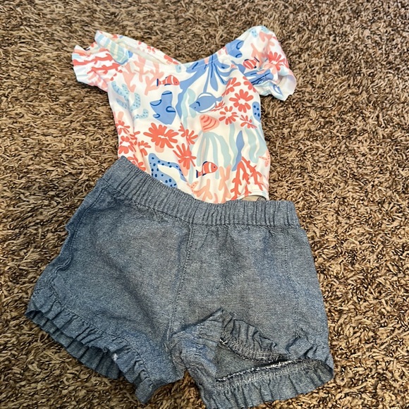 Carter's | Swim | 3 Month Old Swim Suit With Denim Bloomers | Poshmark